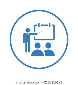 Education Presentation Training Icon Blue Color Stock Vector (Royalty ...