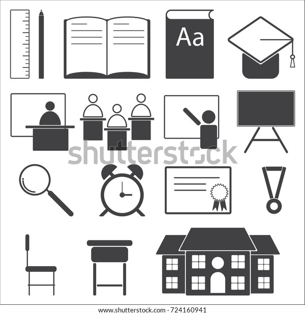 Education School Learning Icon Teacher Student Stock Vector (Royalty ...