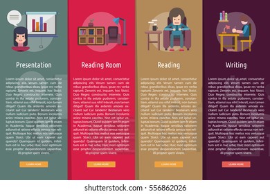 Education Science Vertical Banner Concept Stock Vector (Royalty Free ...