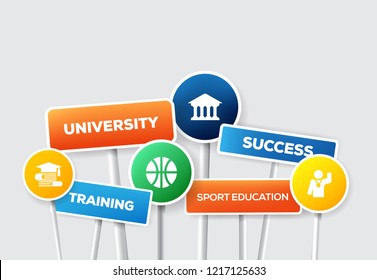 Education Signboard Concept Stock Vector (Royalty Free) 1217125633 ...