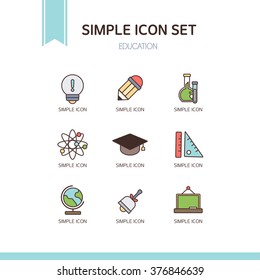 Education Simple Icon Set Stock Vector (Royalty Free) 376846639 ...