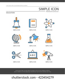 Education Simple Icon Set Stock Vector (Royalty Free) 423454279 ...