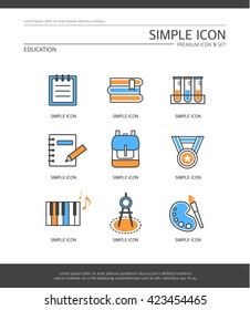 Education Simple Icon Set Stock Vector (Royalty Free) 423454465 ...