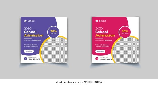 Education Social Media Post Template Stock Vector (Royalty Free ...