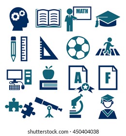 Education Study Icon Set Stock Vector (Royalty Free) 444023491