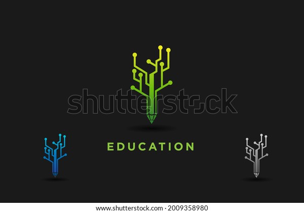 Education Technology Logo Design Idea Combination Stock Vector (Royalty ...