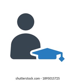 Education User Iconstudygraduation Vector Illustration Stock Vector ...