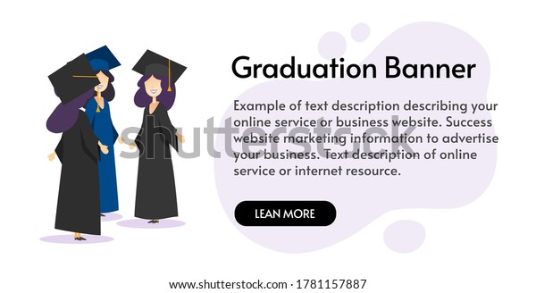 Education Web Banner Group Student Graduates Stock Vector (Royalty Free ...