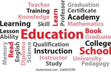 Education Word Cloud Red Black Vector Stock Vector (Royalty Free ...