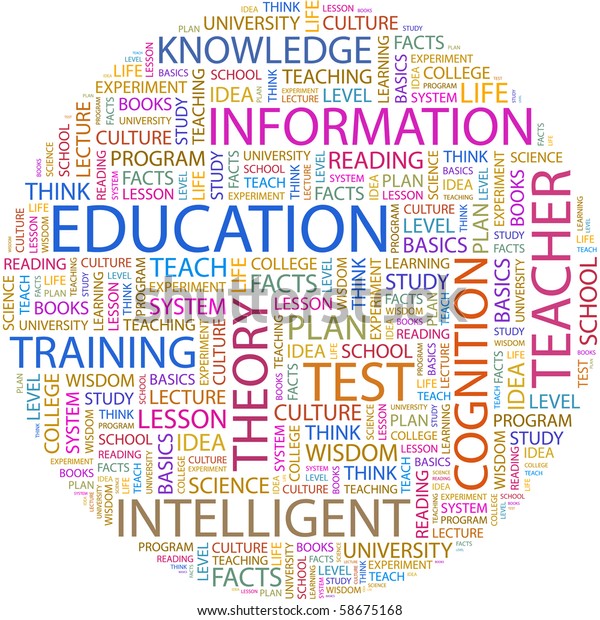 Education Word Collage On White Background Stock Vector (Royalty Free ...