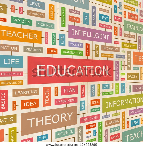 Education Word Collage Vector Illustration Stock Vector (Royalty Free ...
