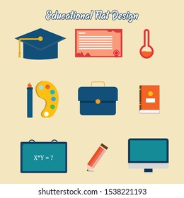 Educational Academic Icons Flat Design Stock Vector (Royalty Free ...