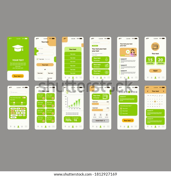 Educational Application Mobile Phones Spring Green Stock Vector ...