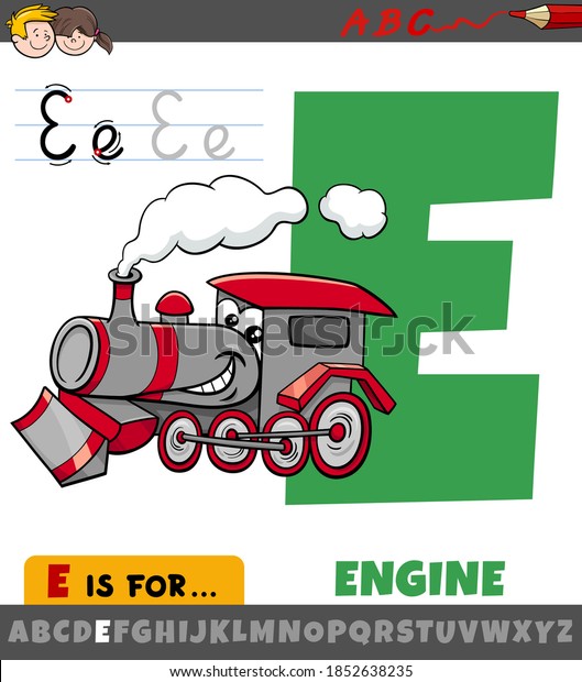 Educational Cartoon Illustration Letter E Alphabet Stock Vector ...
