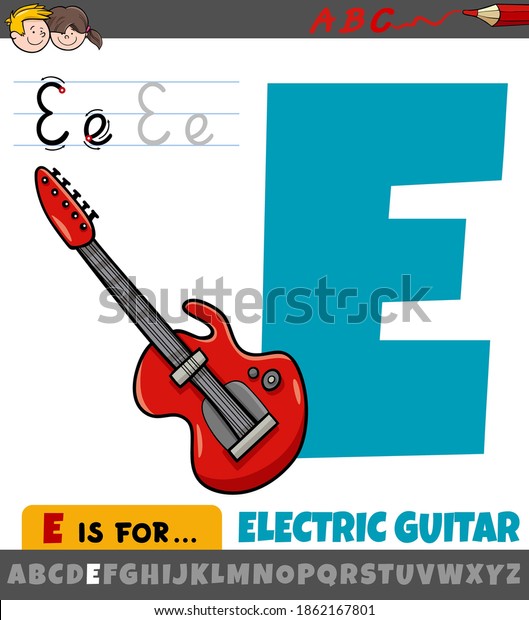 Educational Cartoon Illustration Letter E Alphabet Stock Vector ...