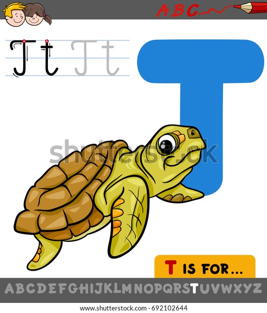 Educational Cartoon Vector Illustration Letter T Stock Vector (Royalty ...