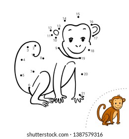 Educational Children Game Dot Dot Monkey Stock Vector (Royalty Free ...