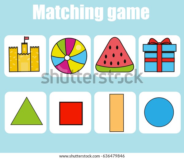 Educational Children Game Matching Game Worksheet Stock Vector (Royalty ...
