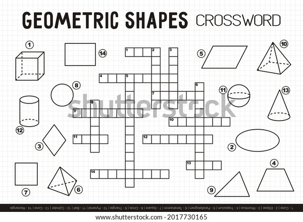 Educational Crossword Various Geometric Shapes Figures Stock Vector ...