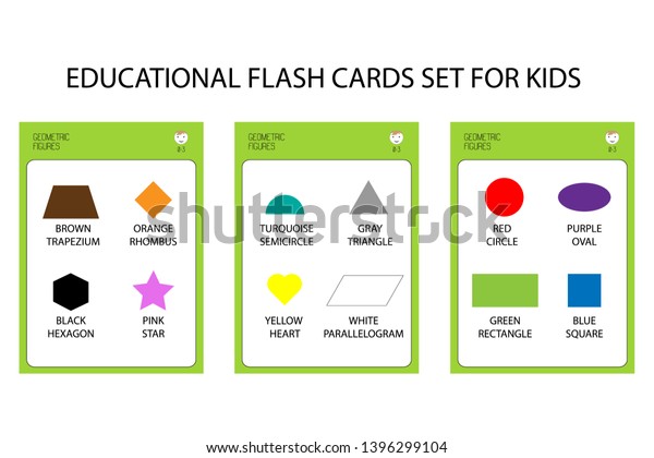 Educational Flash Cards Children Geometric Shapes Stock Vector (Royalty ...