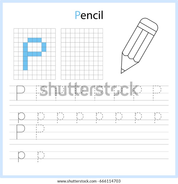 Educational Game Children Copy Letters Using Stock Vector (Royalty Free ...