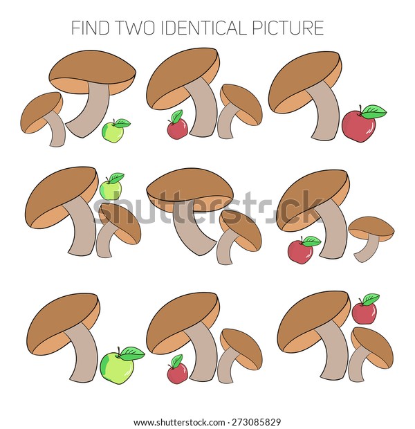 Educational Game Children Find Two Similar Stock Vector (Royalty Free ...