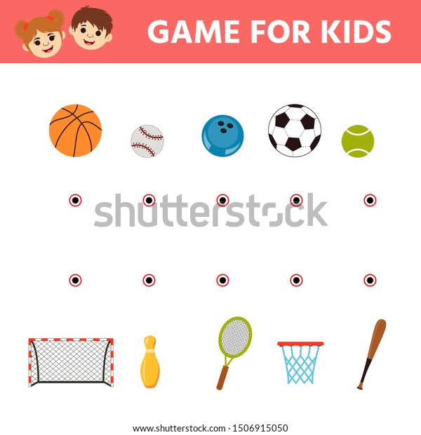 Educational Game Children Kids Activity Sheet Stock Vector (Royalty ...