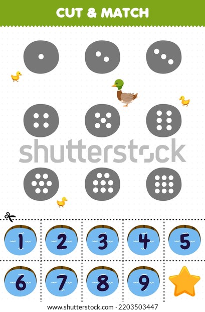 Educational Game Kids Count Dots On Stock Vector (Royalty Free ...