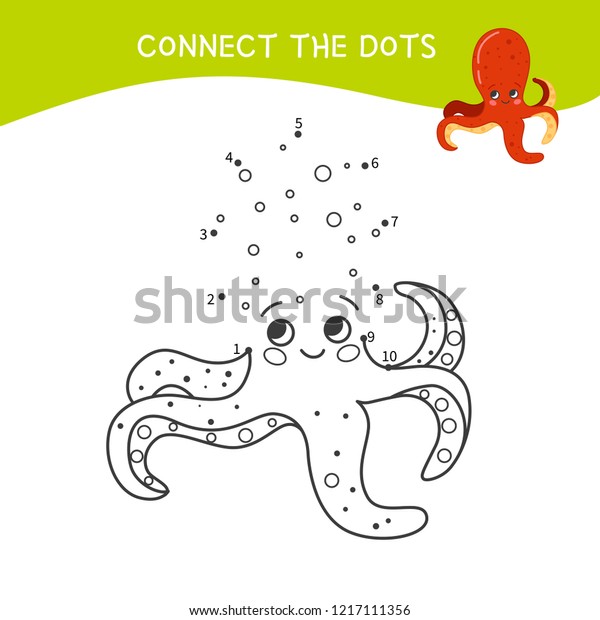 Educational Game Kids Dot Dot Game Stock Vector (Royalty Free ...