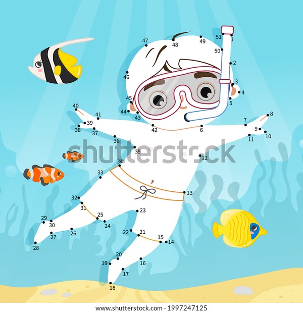 Educational Game Kids Dot Dot Game Stock Vector (Royalty Free ...