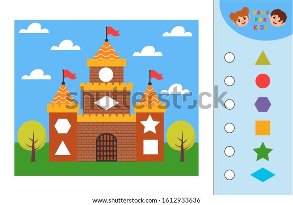 Educational Game Kids Study Geometrical Figures Stock Vector (Royalty ...