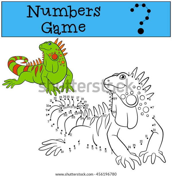 Educational Game Numbers Game Cute Green Stock Vector (Royalty Free ...