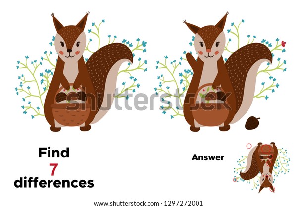 Educational Game Preschool Kids Find Seven Stock Vector (Royalty Free ...