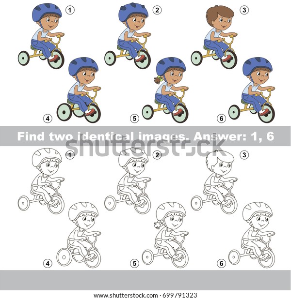 Educational Kid Matching Game Preschool Kids Stock Vector (Royalty Free ...