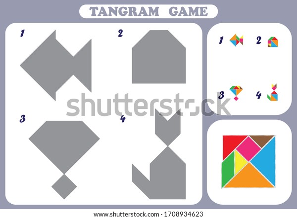 Educational Logical Game Kids Geometric Shapes Stock Vector (Royalty ...