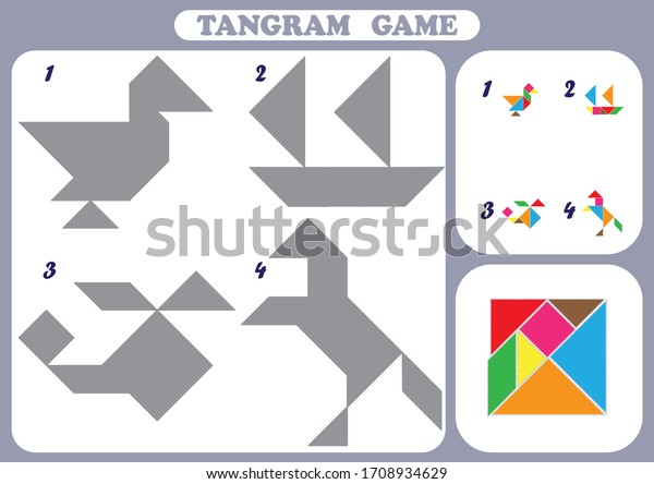 Educational Logical Game Kids Geometric Shapes Stock Vector (Royalty ...