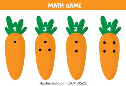 Educational Math Game Children Worksheet Vegetable Stock Vector ...