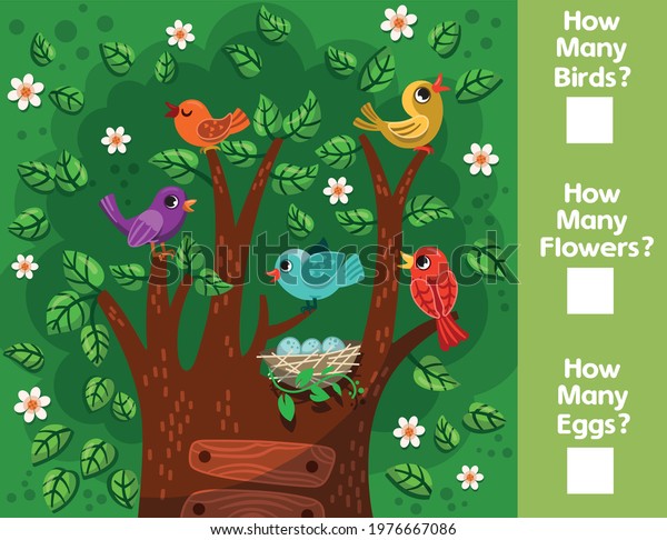 Educational Mathematical Game Children How Many Stock Vector (Royalty ...