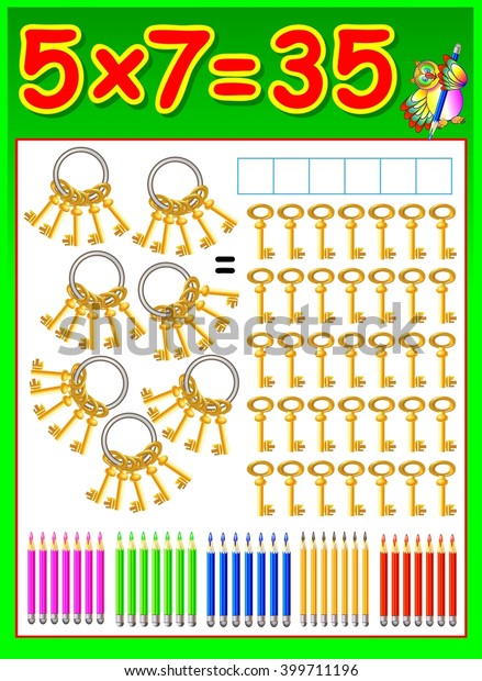 Educational Page Children Multiplication Table Developing Stock Vector ...