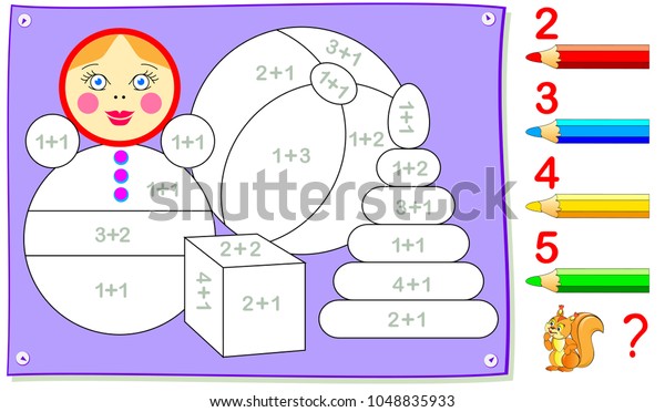 Educational page for young children with exercises on addition. Need to ...