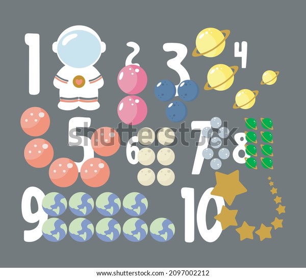 Educational Poster Children Numbers One Ten Stock Vector (Royalty Free ...