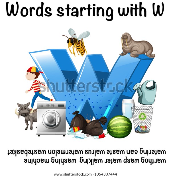 Educational Poster Design Words Starting W Stock Vector (Royalty Free ...