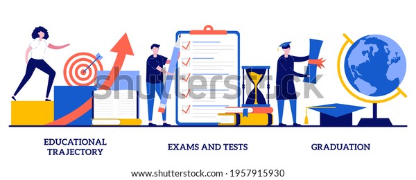 Educational Trajectory Exams Tests Graduation Concept Stock Vector ...