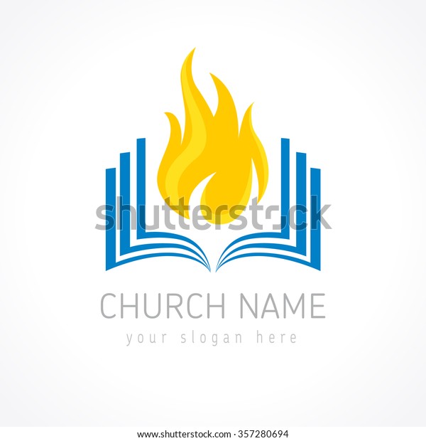 Educational Vector Logotype Fiery Flaming Book Stock Vector (Royalty ...