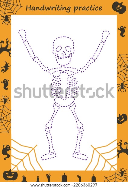 Educational Worksheet Kids Handwriting Practice Spider Stock Vector ...