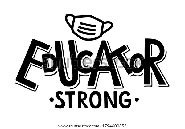 Educator Strong Hand Written Lettering Face Stock Vector (Royalty Free ...