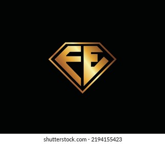 Ee Diamond Shape Gold Color Design Stock Vector (Royalty Free ...