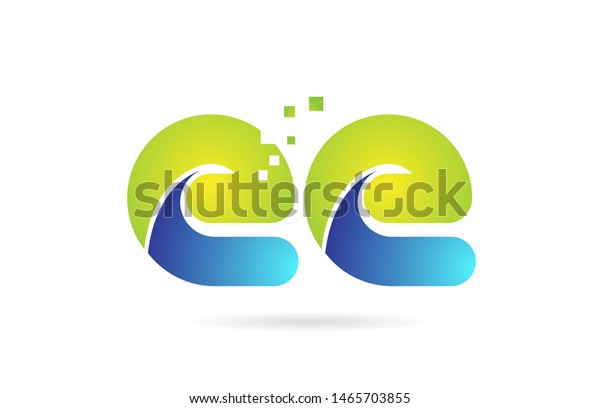 Ee E E Blue Green Alphabet Stock Vector (Royalty Free) 1465703855 ...