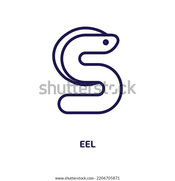 Eel Icon Animals Collection Thin Linear Stock Vector (Royalty Free ...