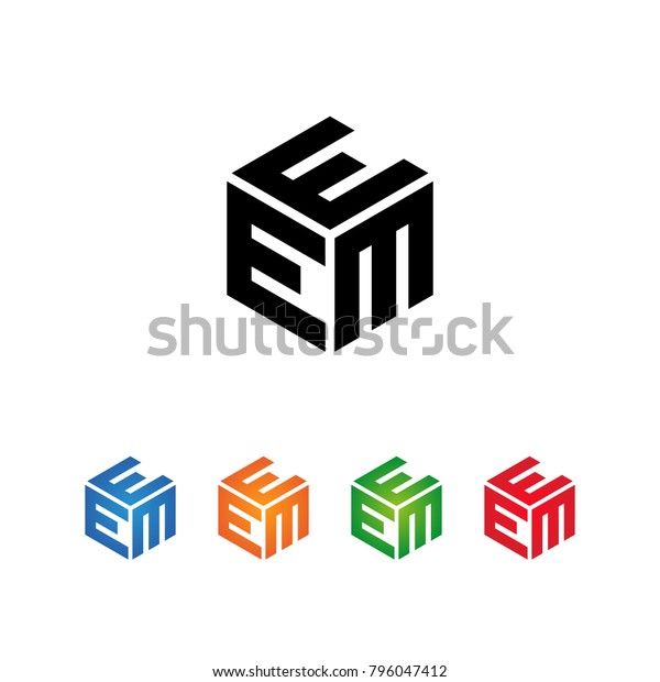 Eemememee Letters Logo Initial Templatemodern Style Stock Vector ...